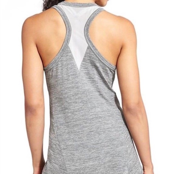 Athleta | Tops | Athleta Grey Heather Utopia Mesh Inset Tank | Poshmark